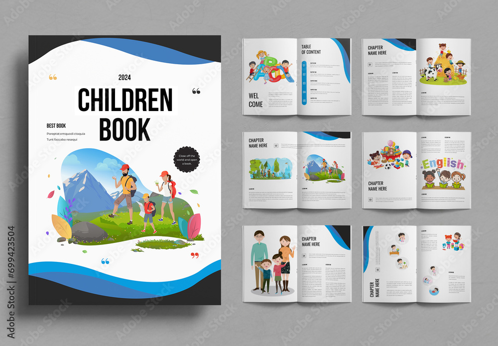 Children Book Magazine Layout Stock-Vorlage | Adobe Stock