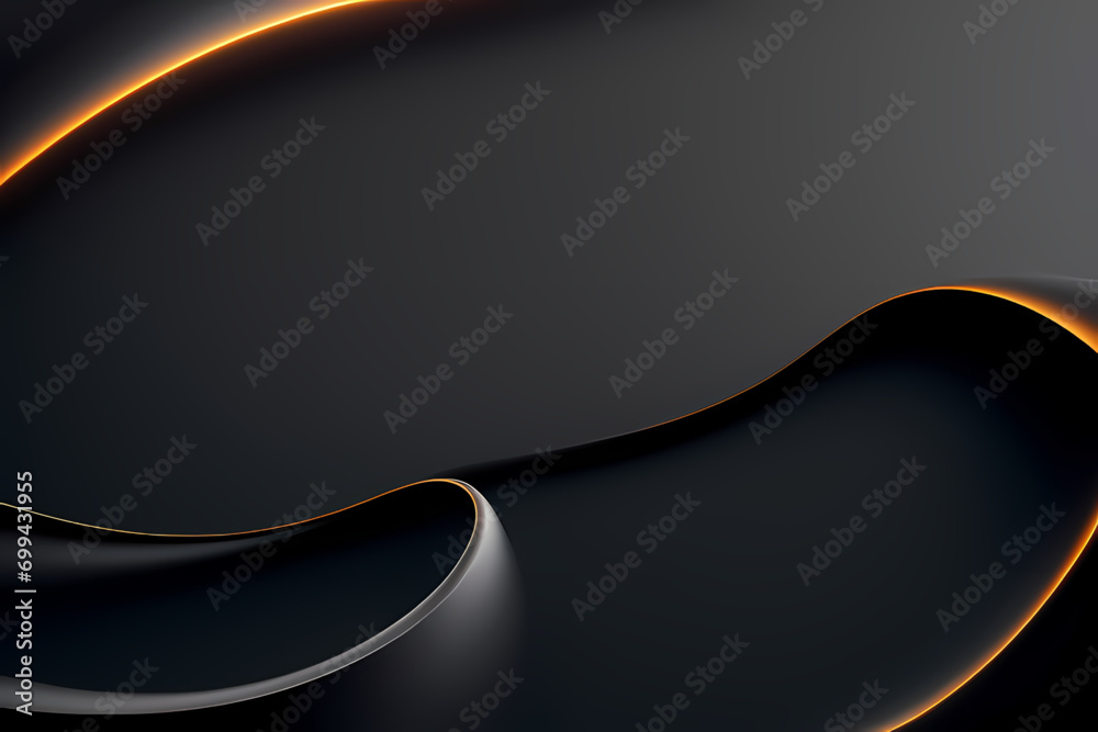 Vector abstract black wave background with liquid and shapes on fluid ...