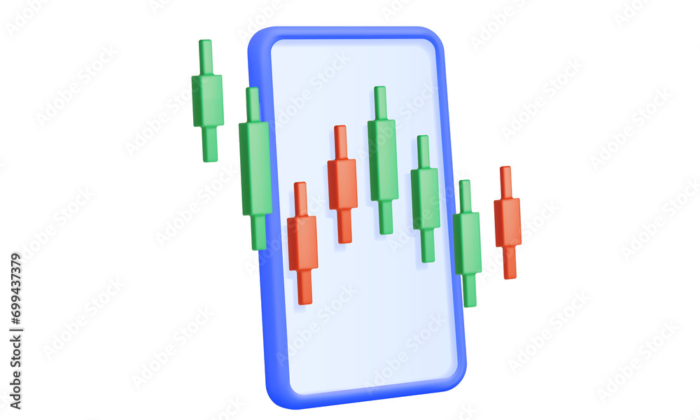 Technical trading of candlestick signal graph on illuminated city, Line ...