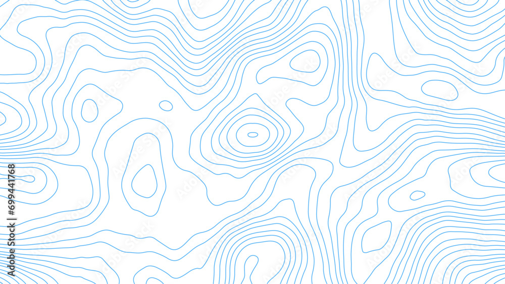 Abstract blue background with map contour. Moden blue lines of the ...