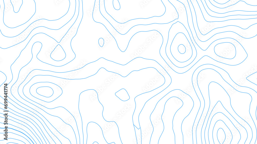 Abstract blue background with map contour. Moden blue lines of the ...