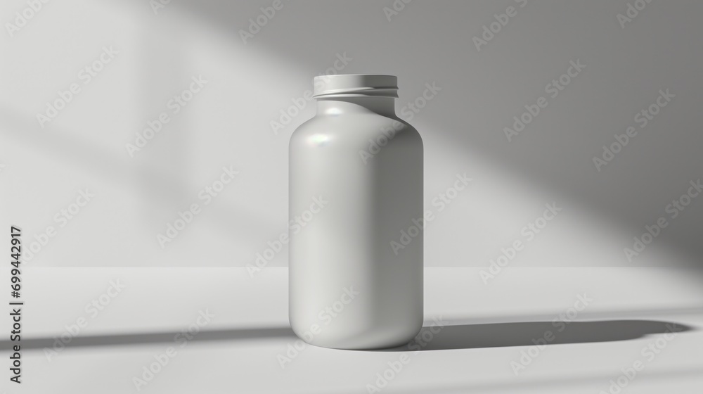 blank supplement bottle pill container product mockup on neutral ...