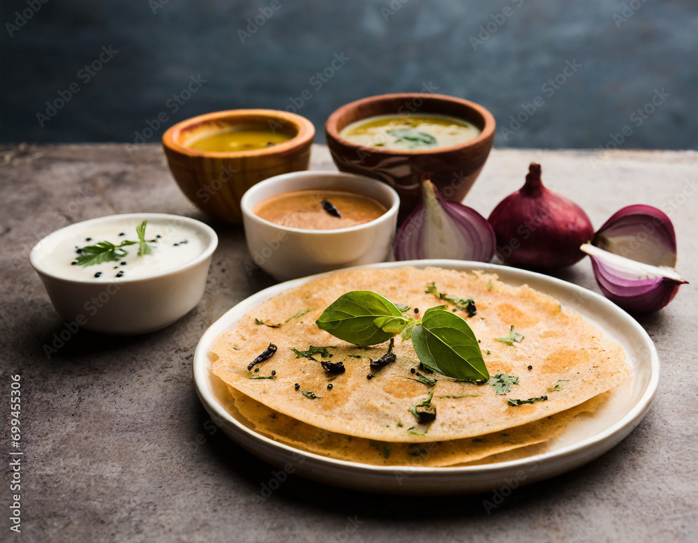 onion rava masala dosa is a south indian instant breakfast served with ...