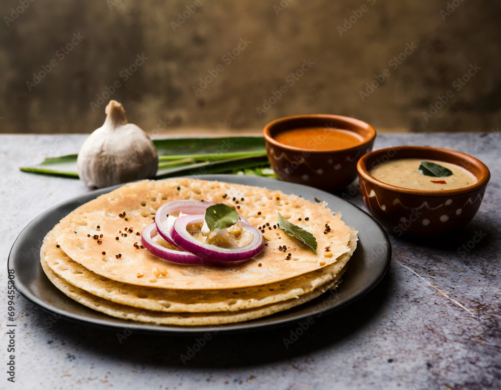 onion rava masala dosa is a south indian instant breakfast served with ...