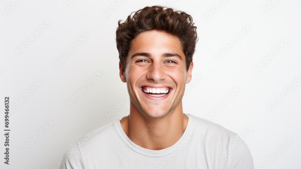 A professional portrait studio photo of a handsome young white american ...