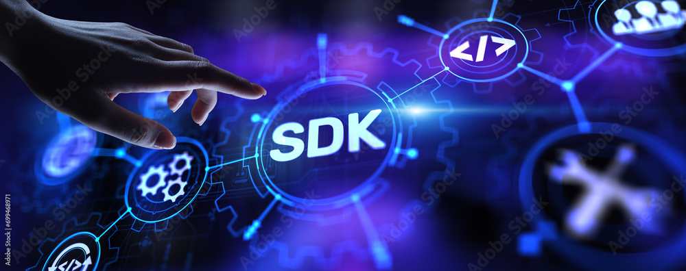 SDK Software development kit programming language technology concept on virtual screen. Stock ...