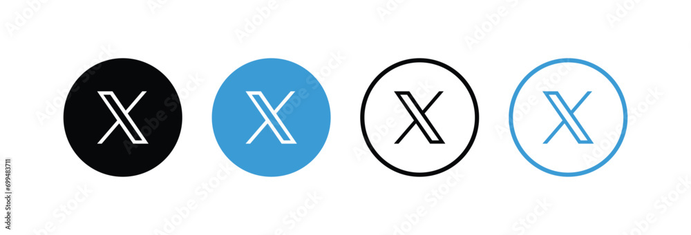 Twitter new X logo vector icon social media company x new logo button x ...