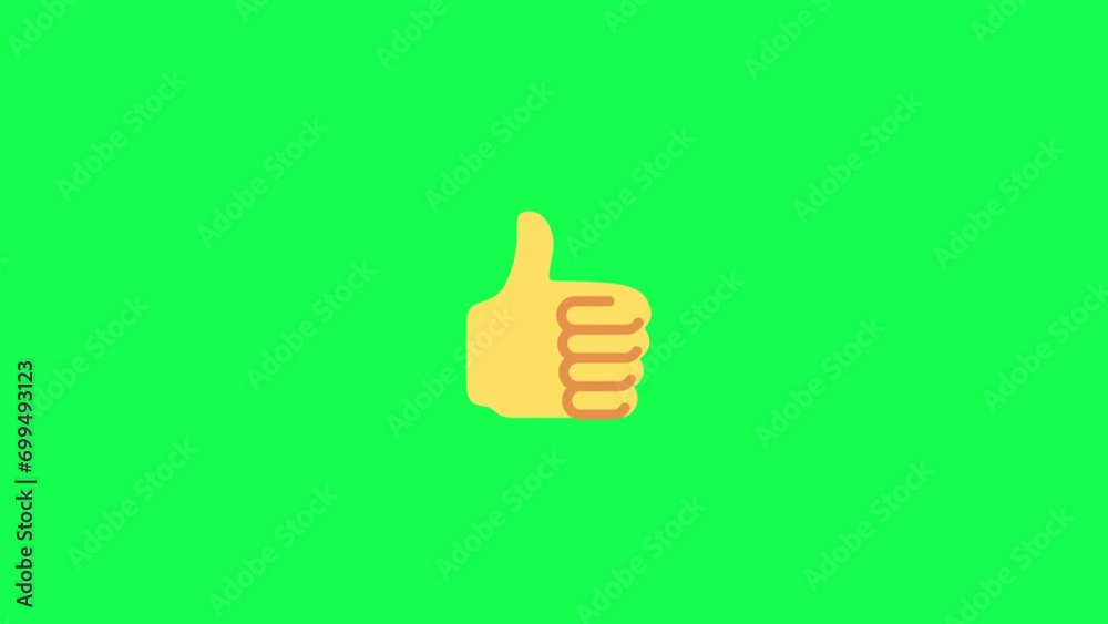Thumbs up yellow hand animated emoji on alpha channel, transparent ...