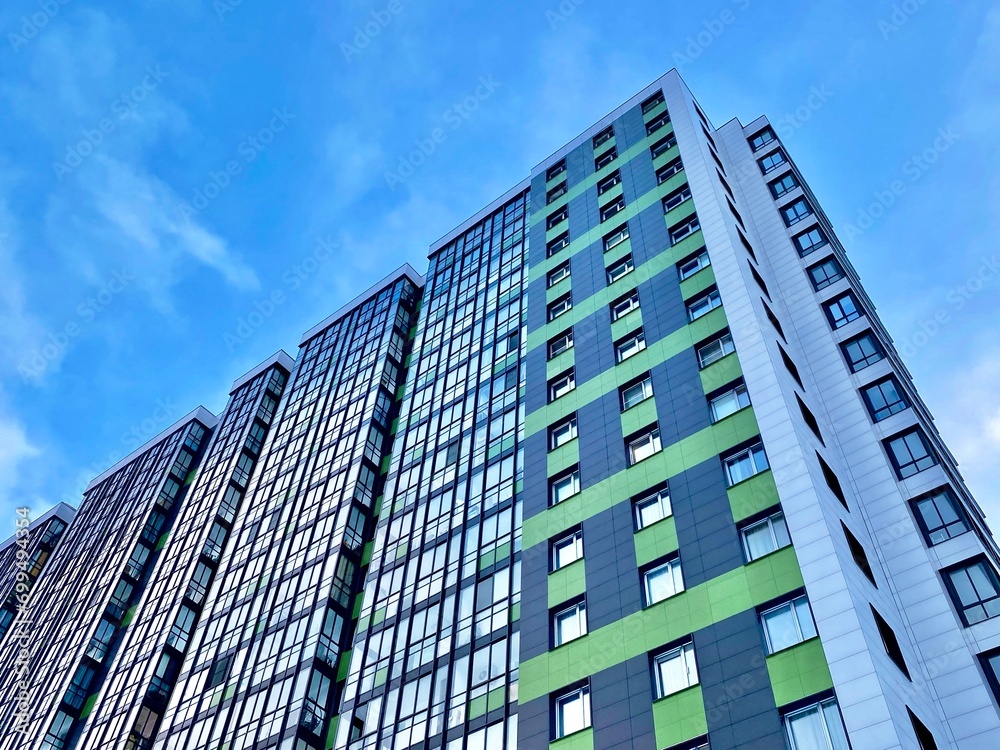 Modern multi-storey semi-circular house. Modern multi-storey house with ...