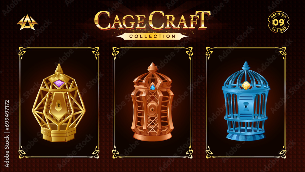 Cage Set Design for RPG and Medieval Game-Vector illustration design ...