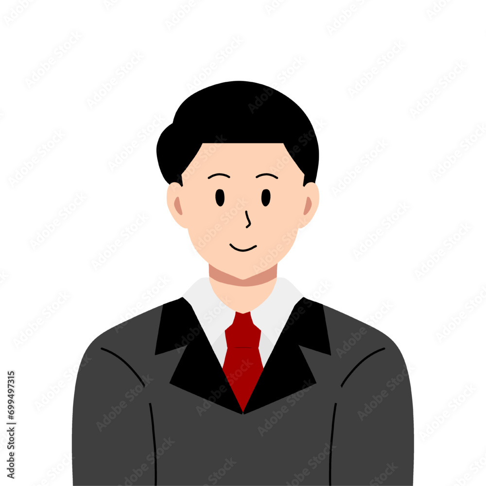 businessman office worker illustration isolated on white and ...