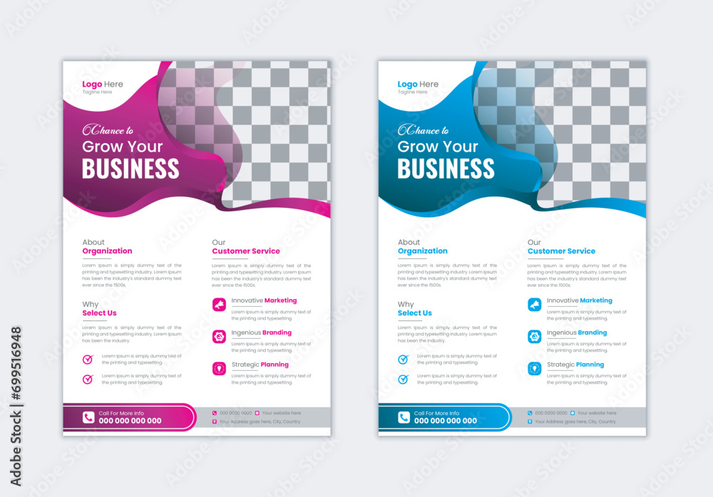 Business Flyer template layout design. Corporate creative colorful ...