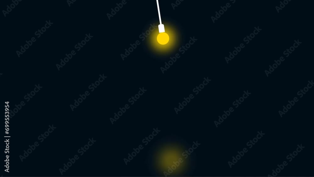 Switch on and off Light bulb icon animation isolated on black screen ...