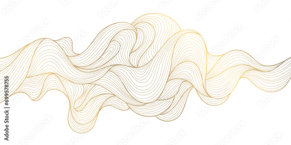 Vector gold wave pattern, abstract luxury background. Elegant design ...