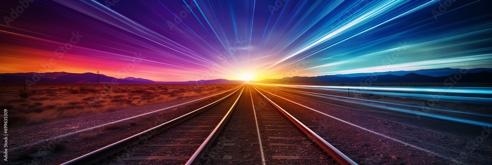 Travel themed bokeh overlay with train travel, road trip visuals, and ...