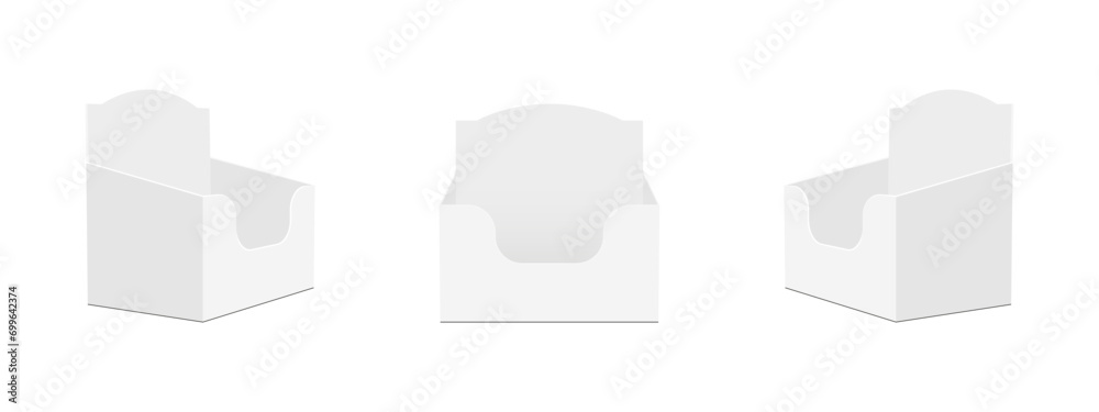 POS DIsplay Boxes, Front And Side View, Isolated On White Background ...