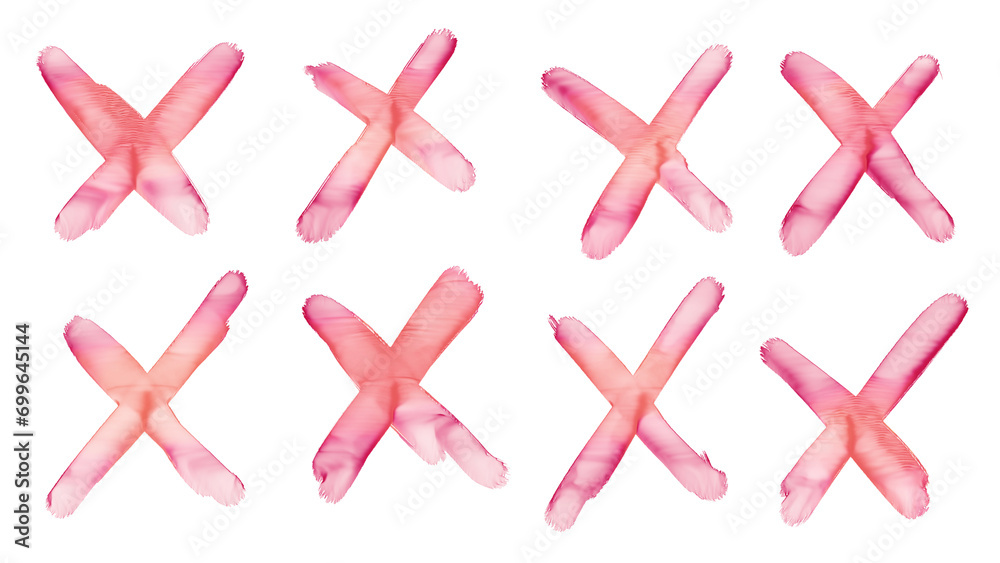 Set of Watercolor Cross. Red X. transparent png. pastel signs Stock ...