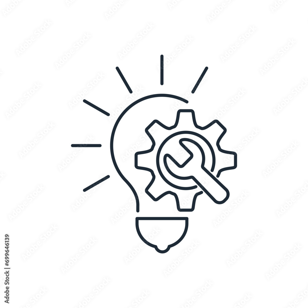 Reform, reshape the idea. Vector linear icon illustration isolated on ...