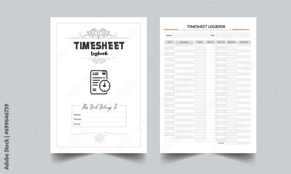 Time Sheet Logbook. Daily Gratitude Monthly & Yearly Undated Planner ...