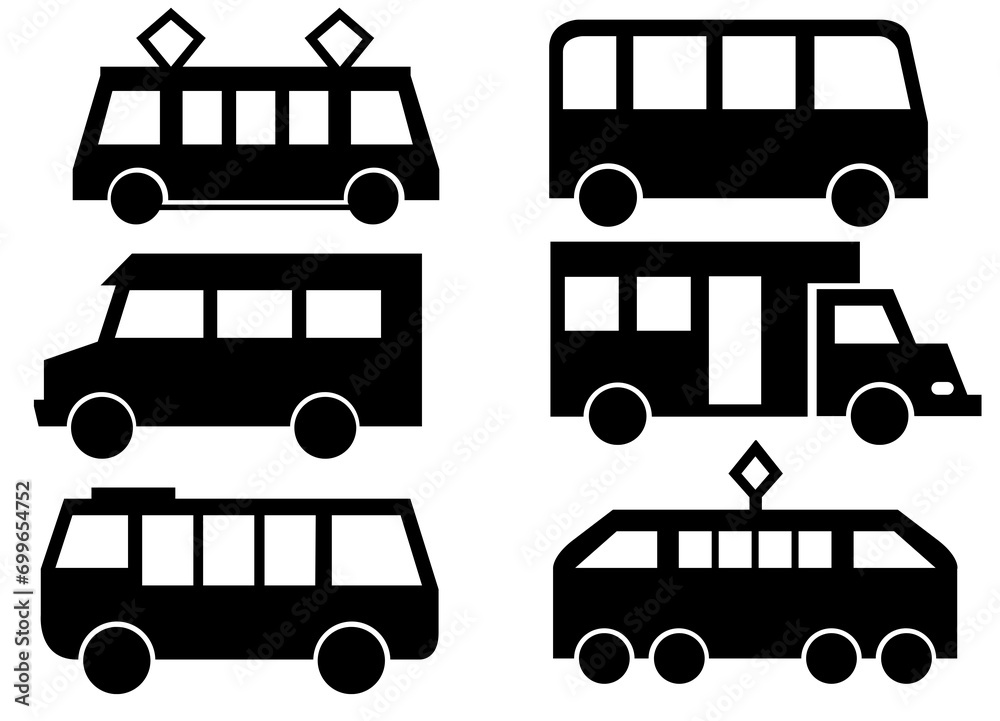 Vetor de Van Icon,Bus Icon. Bus public transportation flat icon for ...