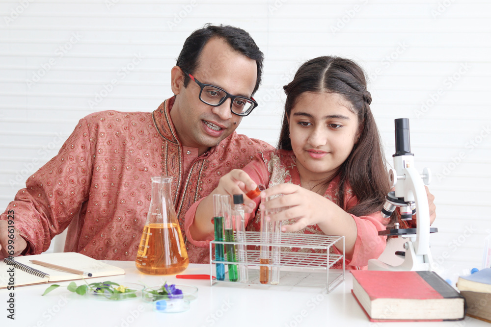 Cute Indian school girl in India traditional dress costume doing ...