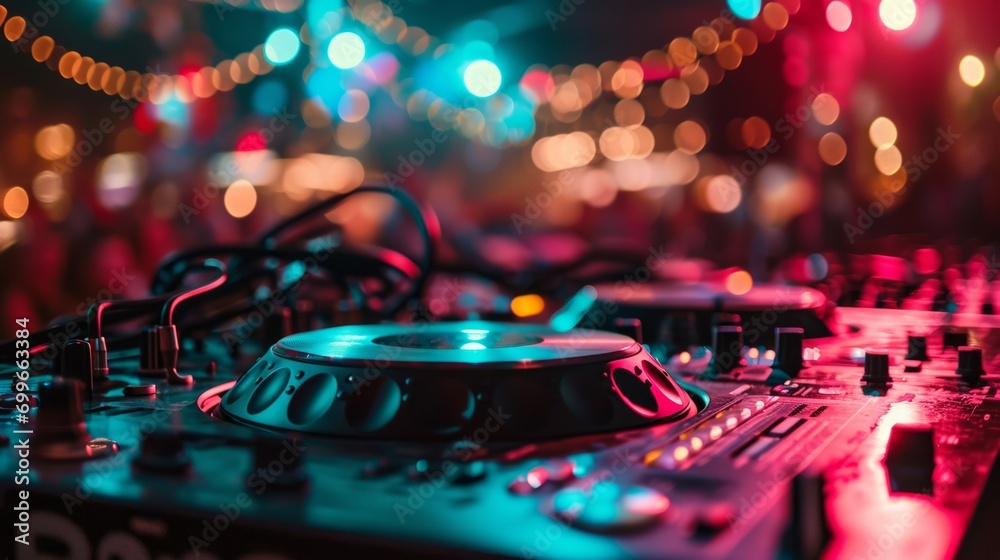 Night club music background. Bright neon energetic night club ...