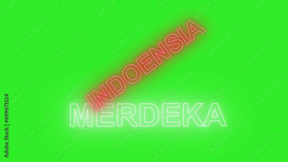 Neon Animation tex of indonesia merdeka on green screen Stock Video ...