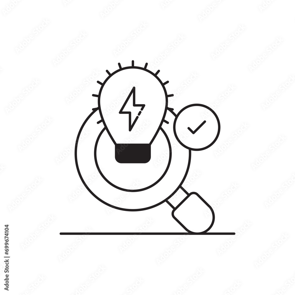 Idea icon, creative symbol, innovation concept, lightbulb emblem ...