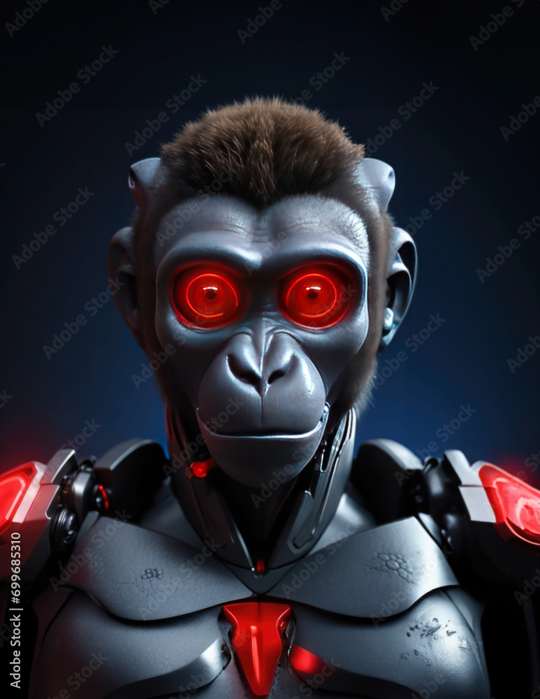 future monkey robot, with technologically advanced structures and ...