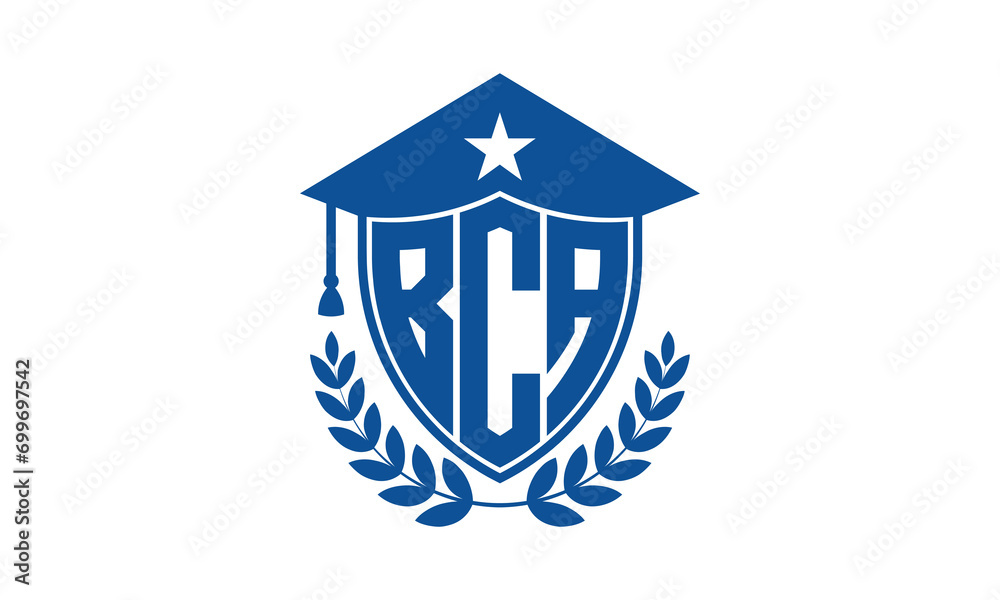 BCA three letter iconic academic logo design vector template. monogram ...