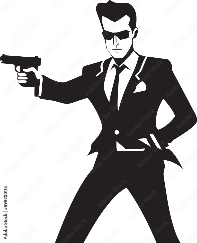 Gunsmoke Graphix Man Icon Logo Pistol Precision Vector Gun Emblem Stock Vector | Adobe Stock