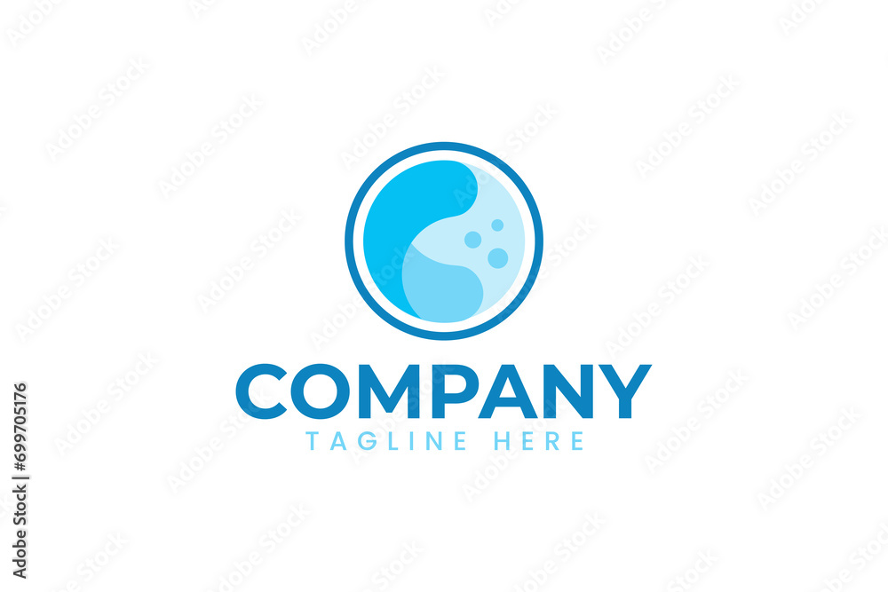 letter C with water wave laundry modern logo design for laundry and ...