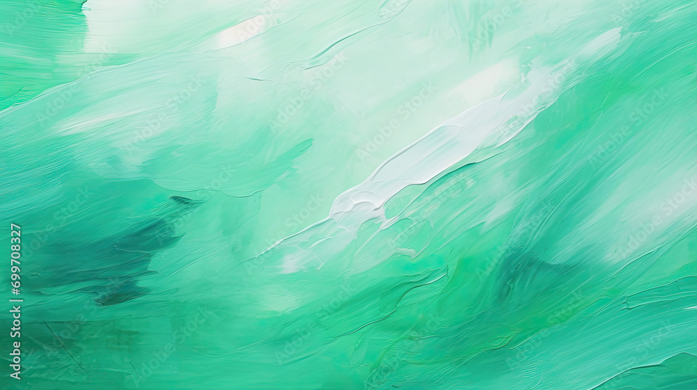 Abstract painting background in pastel positive emerald green color as ...
