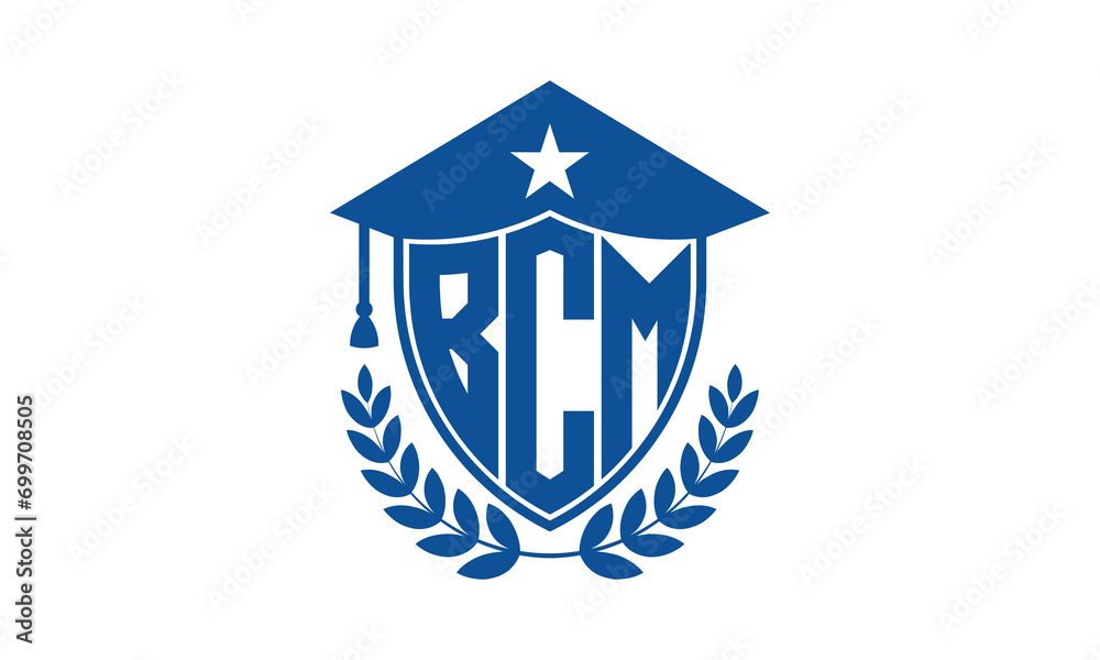 BCM three letter iconic academic logo design vector template. monogram ...