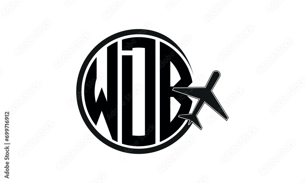 WDB three initial letter circle tour & travel agency logo design vector ...