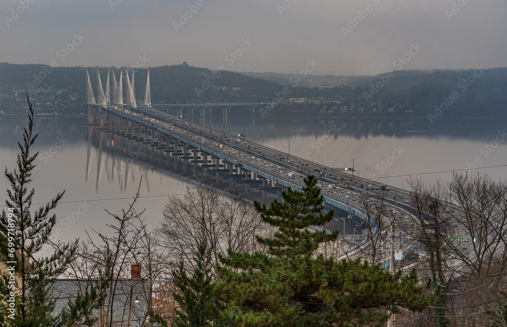 Nyack, NY - US - Dec 26, 2023: Landscape sunset view of the Governor ...