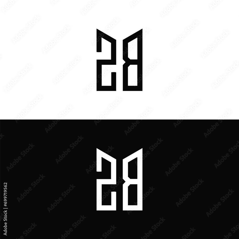 ZB logo. Z B design. White ZB letter. ZB, Z B letter logo design ...
