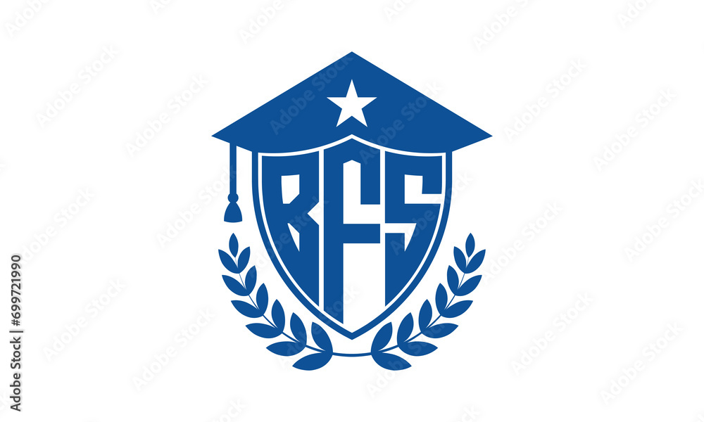 BFS three letter iconic academic logo design vector template. monogram ...