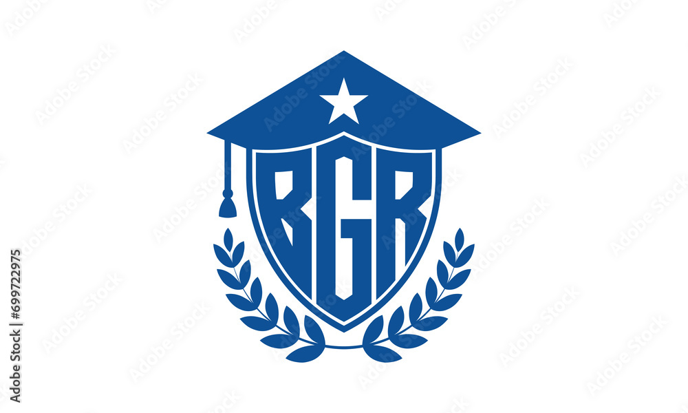 BGR three letter iconic academic logo design vector template. monogram ...