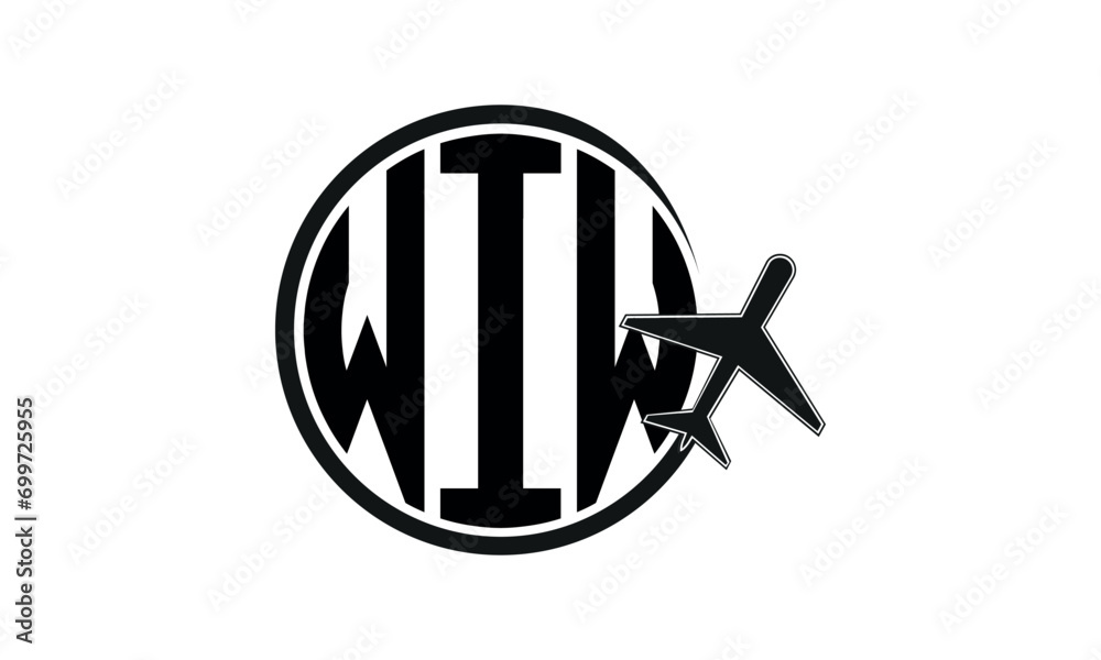 WIW three initial letter circle tour & travel agency logo design vector ...