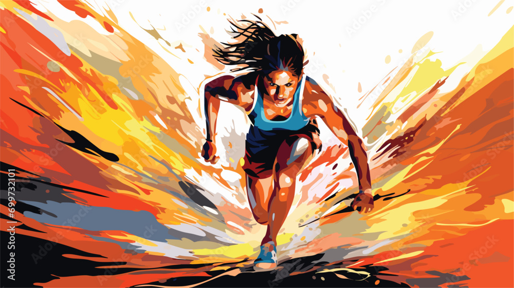 determination of a woman during high-intensity interval training (HIIT ...
