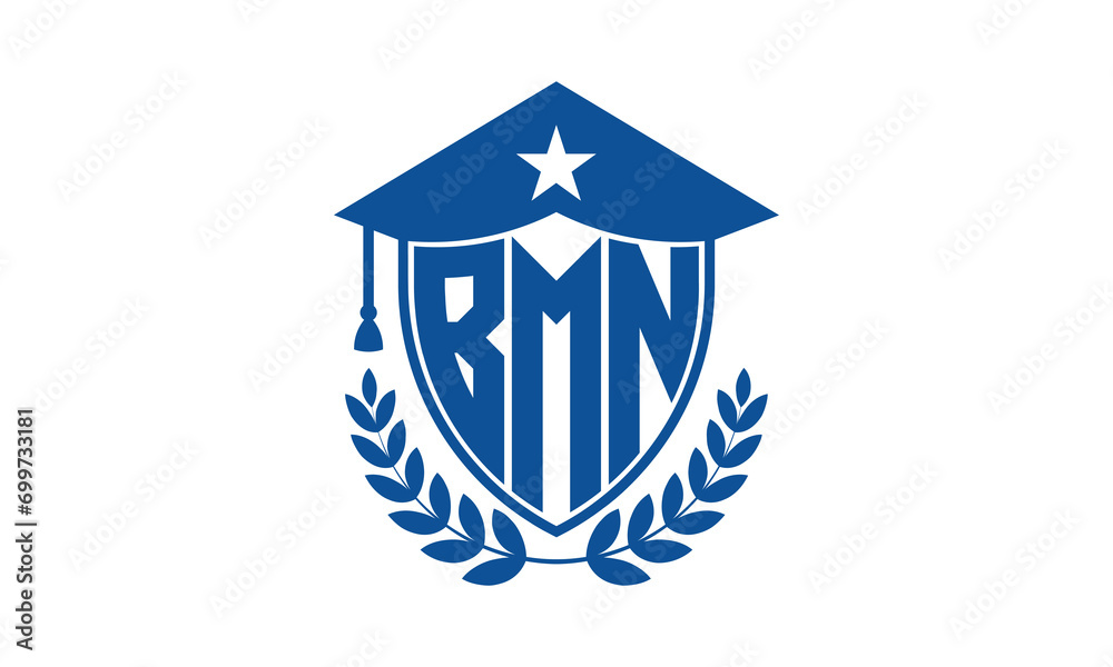 BMN three letter iconic academic logo design vector template. monogram ...