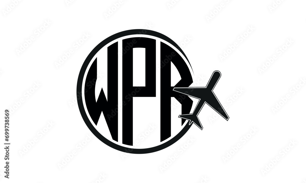 WPR three initial letter circle tour & travel agency logo design vector ...