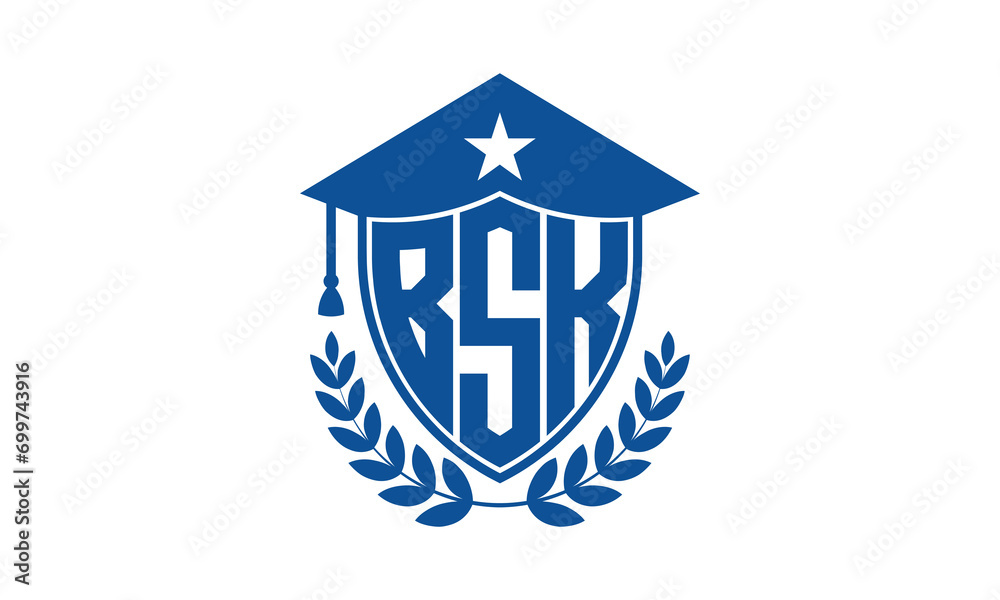 Vetor de BSK three letter iconic academic logo design vector template ...