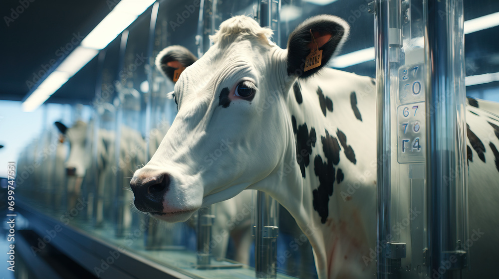 Factory Farming: Cows in a Line, Industrialized Setting and Mass ...