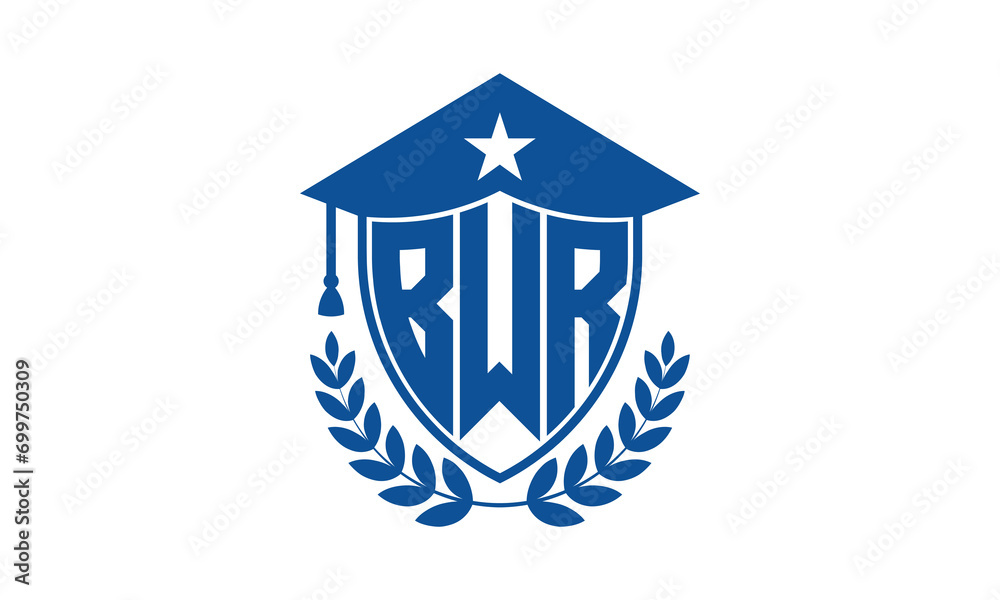 BWR three letter iconic academic logo design vector template. monogram ...