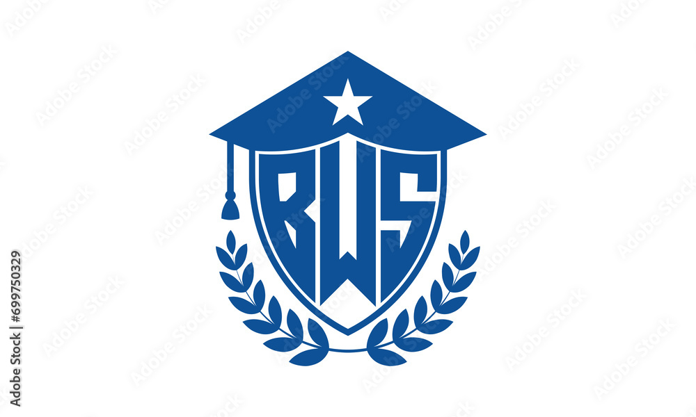 BWS three letter iconic academic logo design vector template. monogram ...