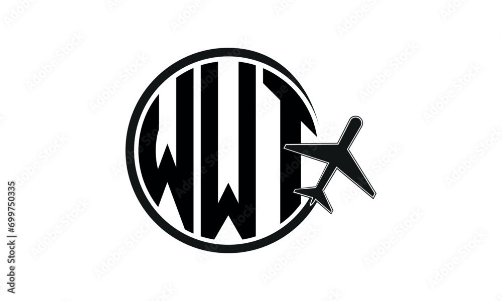 WWT three initial letter circle tour & travel agency logo design vector ...