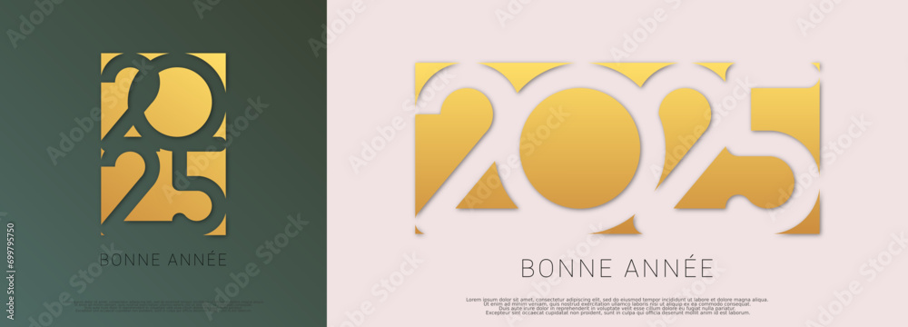 Bonne année - meilleurs vœux 2025 - vecteur pour affiche, bannière, salutation et célébration du ...