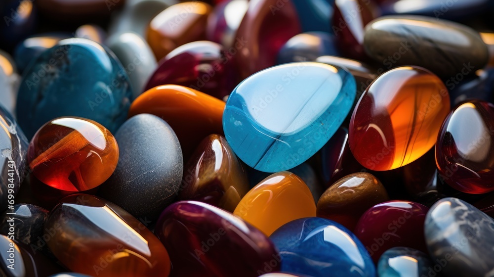 a close up of a bunch of rocks with different colors of rocks in the ...